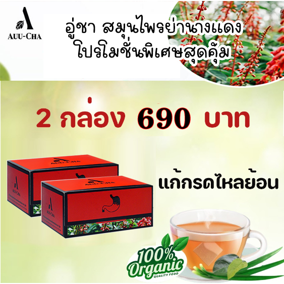 อู่ชา Auu-Cha ชาสมุนไพรแก้กรดไหลย้อน โปรวันแม่สุดคุ้ม ย่านางแดง รักษา ...