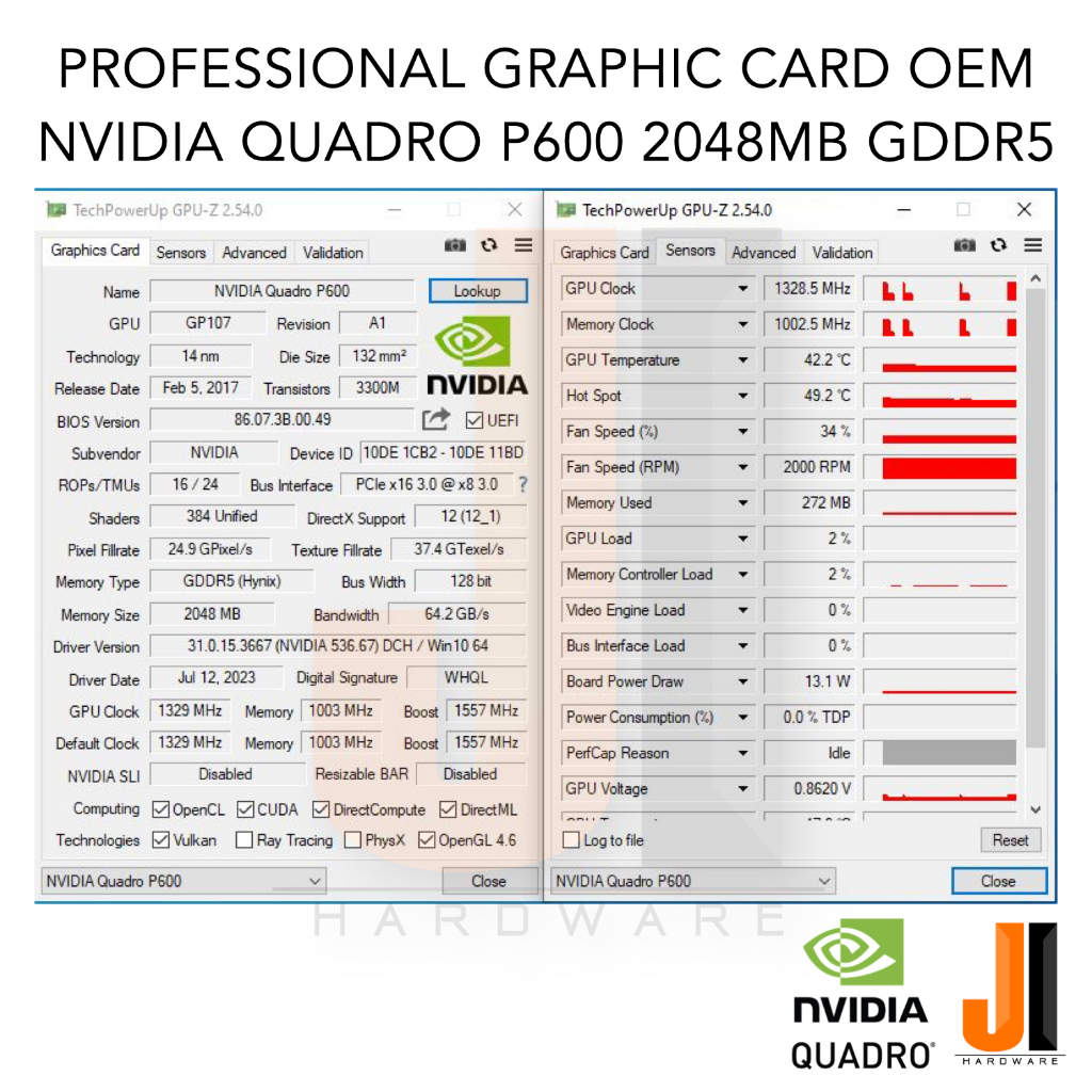 Professional graphic card Nvidia Quadro P600 2048MB 128-Bit GDDR5 OEM ...