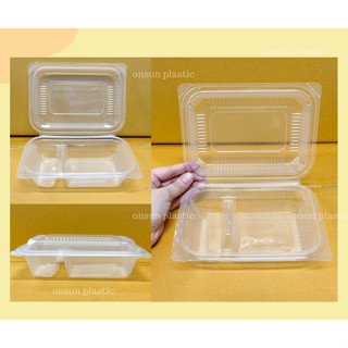กล่องข้าวฝาล็อค PP ฝาพับ 2ช่อง ฝาล็อกเเน่นTL-002 กล่องอาหารฝาพับ 650ml. บรรจุ 25 ชิ้น/แพ็ค กล่อง ...