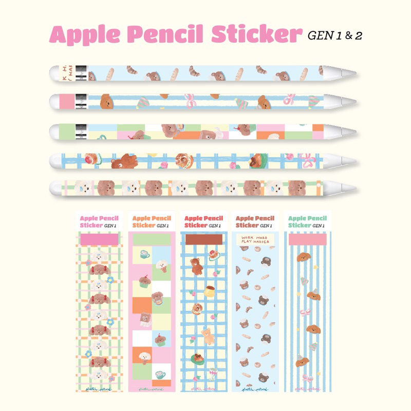𝗡𝗲𝘄 Apple Pencil Sticker GEN 1&2🐶🐻🥞 สติ๊กเกอร์ติดปากกาapple ลายใหม่มา ...
