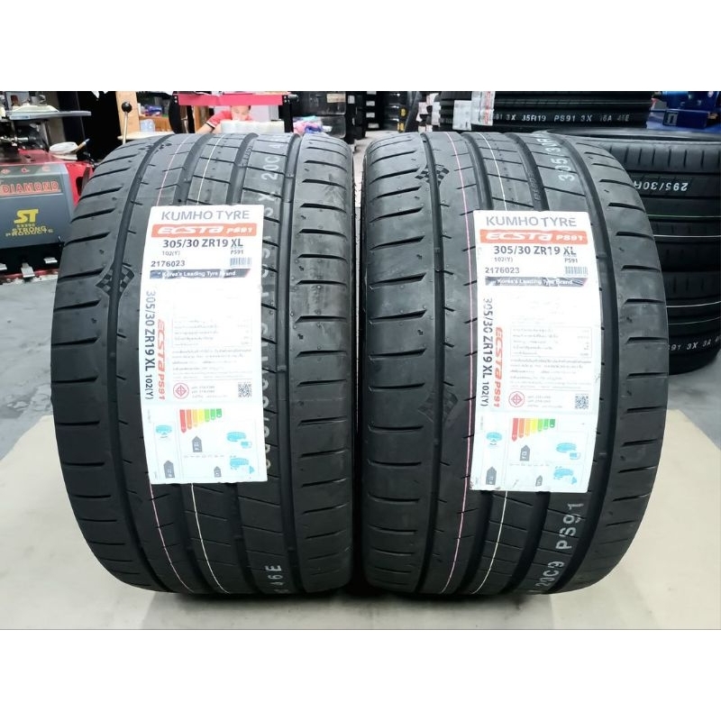 **ชุดนี้ 2 เส้นค่ะ**ยางใหม่ค้างปี 305/30R19 Kumho Ecsta PS91 ผลิตปลายปี 2022 ประกันบวม 2 ปี จัด ...
