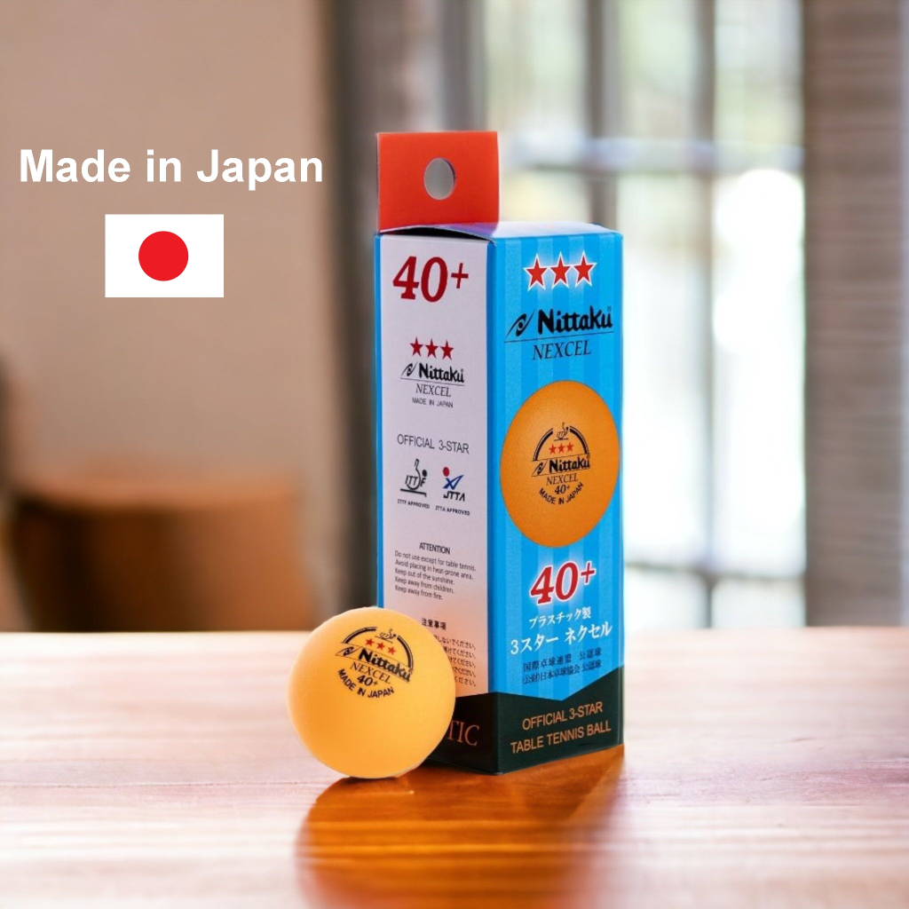 ลูกปิงปอง NITTAKU NEXCEL 3 ดาว สีส้ม ผลิตในญี่ปุ่น กล่องละ 3 ลูก ...