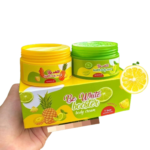 Be White Booster Body Cream ครีมบีอีไวท์ สัปปะรดมะนาว (1กล่อง บรรจุ2 ...