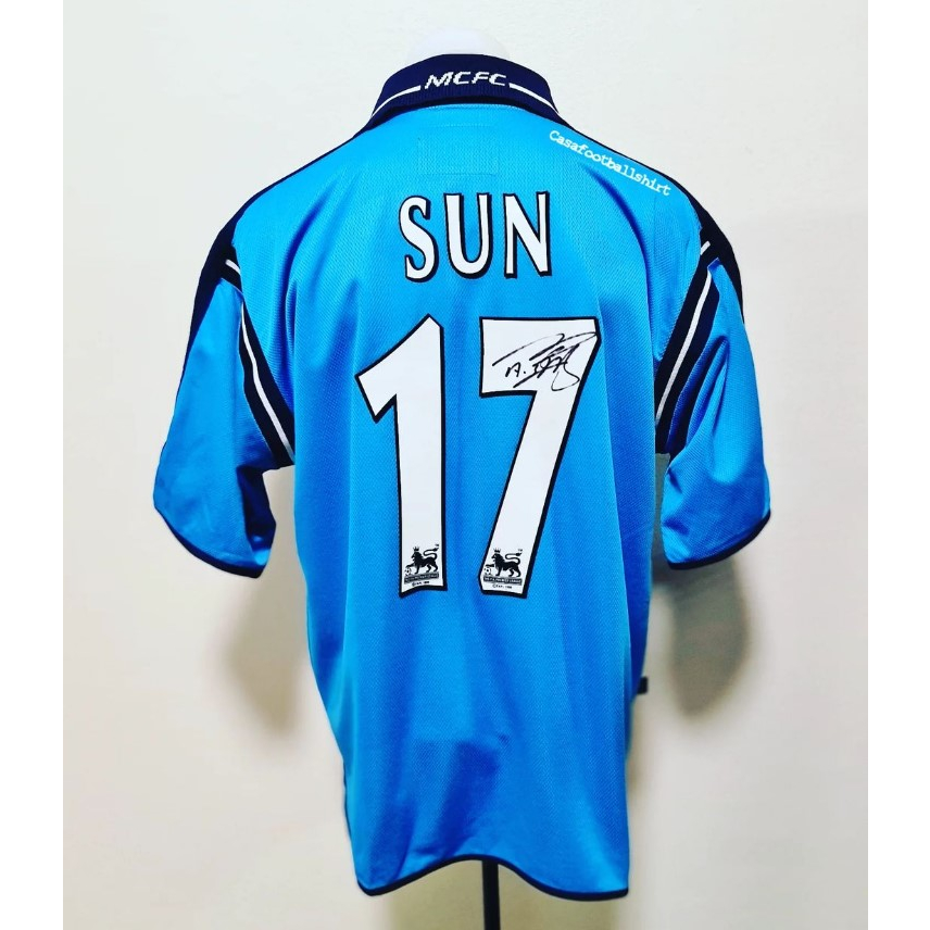 Manchester City Home Jersey 2002 (เสื้อลายเซ็นต์แท้) | Shopee Thailand