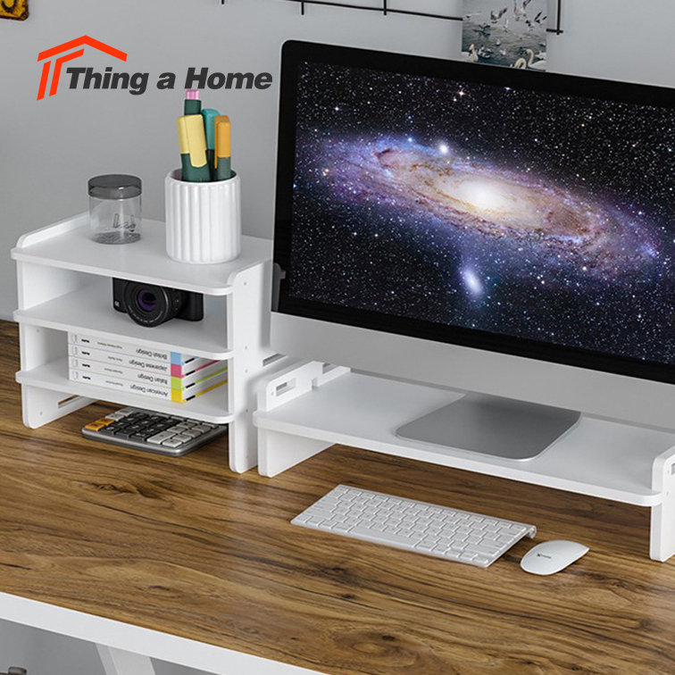 Thing a Home ชั้นวางจอคอมพิวเตอร์ แท่นวางจอ มีช่องเก็บของ แข็งแรงทนทาน ...