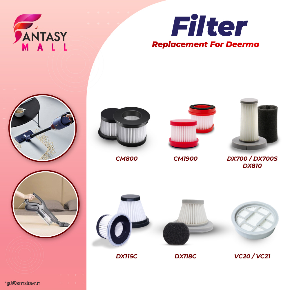 Filter Replacement For Deerma VC20/CM800/CM1900/DX700/DX115C/DX118C ...