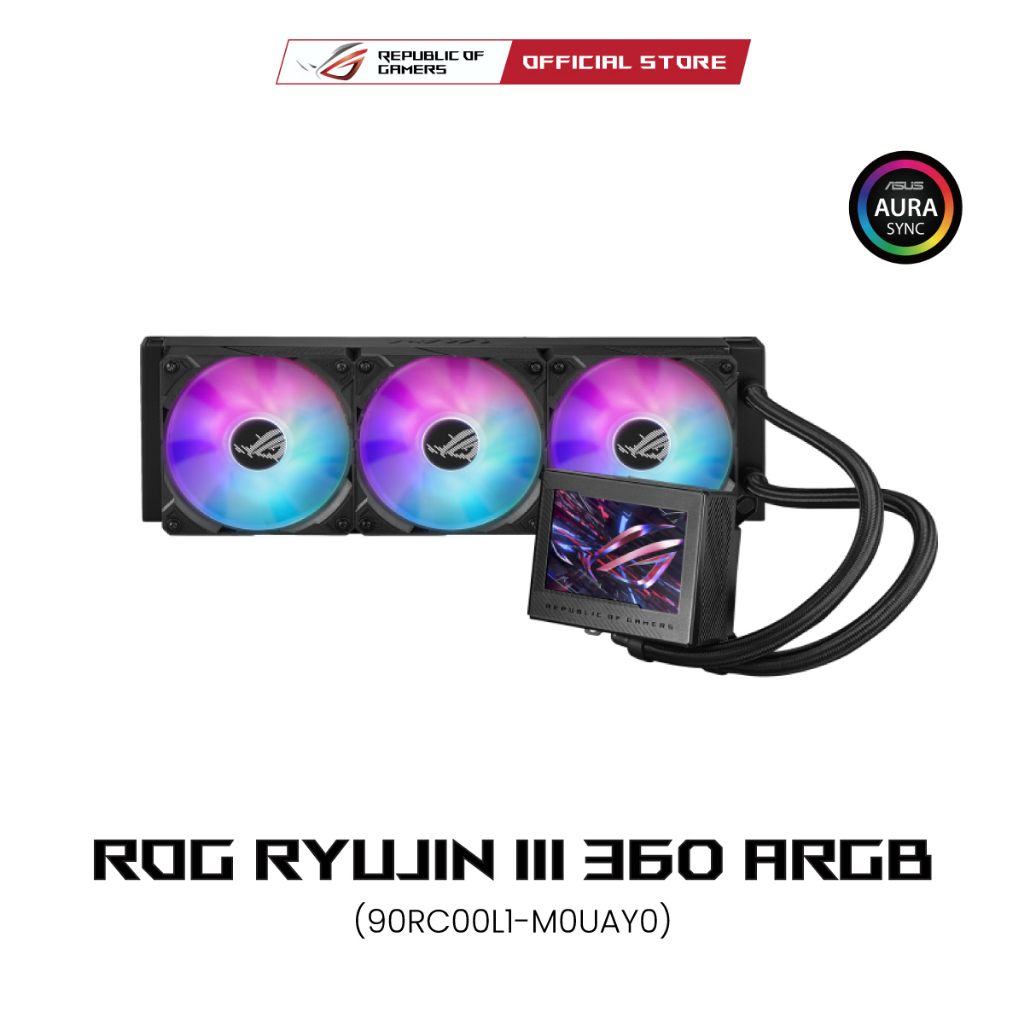 ASUS ROG RYUJIN III 360 ARGB (90RC00L1-M0UAY0), all-in-one liquid CPU cooler, 3.5" Full Color ...
