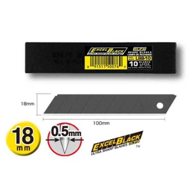 OLFA ใบมีดคัตเตอร์ LBB-10 ขนาด 18 มม.ใบมีดสีดำคมพิเศษ สำหรับงานหนัก ...