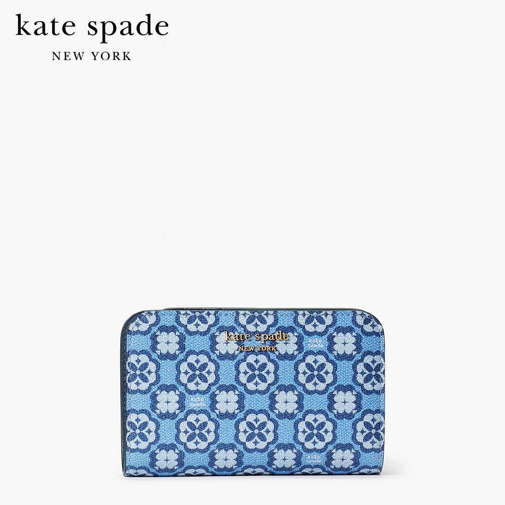 KATE SPADE NEW YORK SPADE FLOWER MONOGRAM COATED CANVAS COMPACT WALLET ...