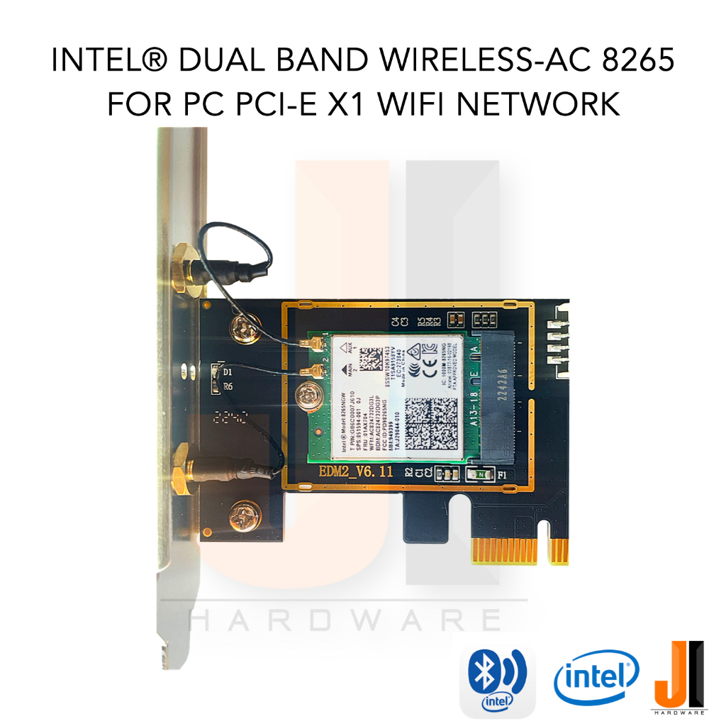 Intel® Dual Band Wireless-AC 8265 PCI-e x1 wireless lan + bluetooth v.4.2 dual band with Antenna ...