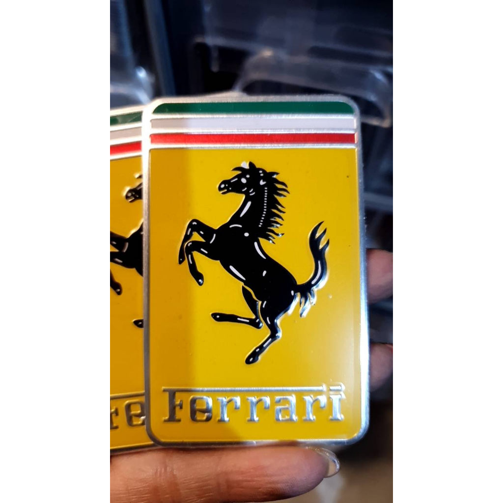 โลโก้ ม้า เฟอรารี่ งานอลูมิเนียม ขนาด Size: 100*58mm Aluminum SF Horse ...