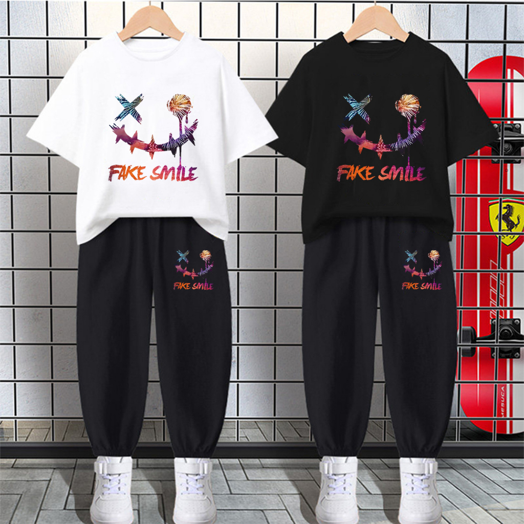 H442+K442B พร้อมส่งจากไทย*ชุดเซ็ทเด็กเสื้อยืด+กางเกงขายาว ใส่ได้ทั้ง ...