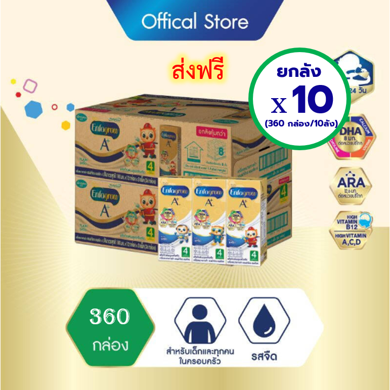 เอนฟาโกร นมกล่อง ยูเอชที UHT สูตร 4 รสจืด 180 ml (36กล่อง/ลัง) Enfagrow ...