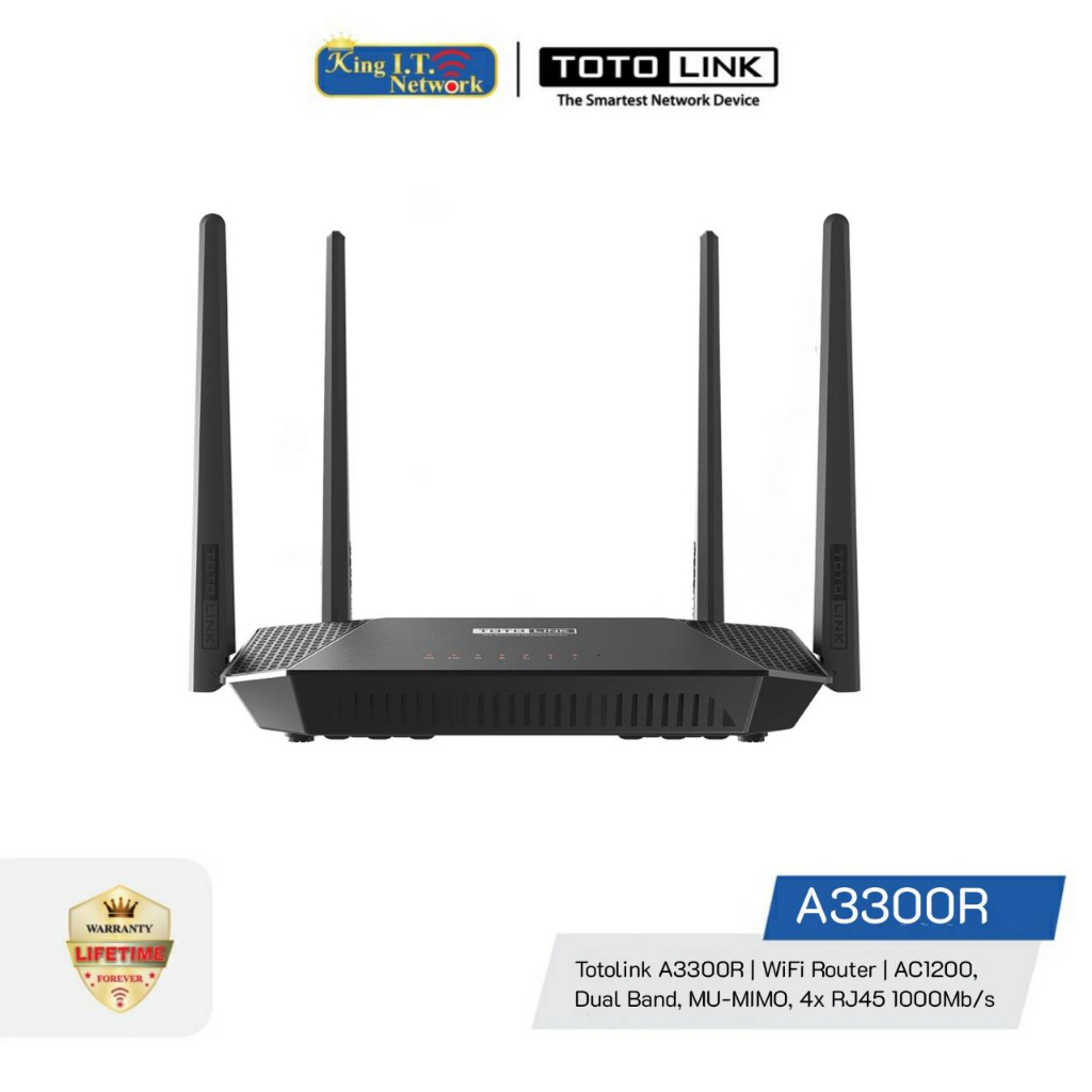 Totolink A3300R | WiFi Router | AC1200, Dual Band, MU-MIMO, 4x RJ45 1000Mb/s | Shopee Thailand