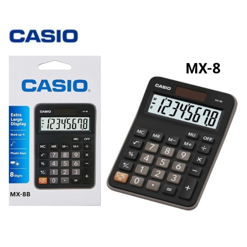 CASIO เครื่องคิดเลขตั้งโต๊ะ 8 หลัก รุ่น MX-8B ขนาดพกพา ใช้พลังงานแสง ...