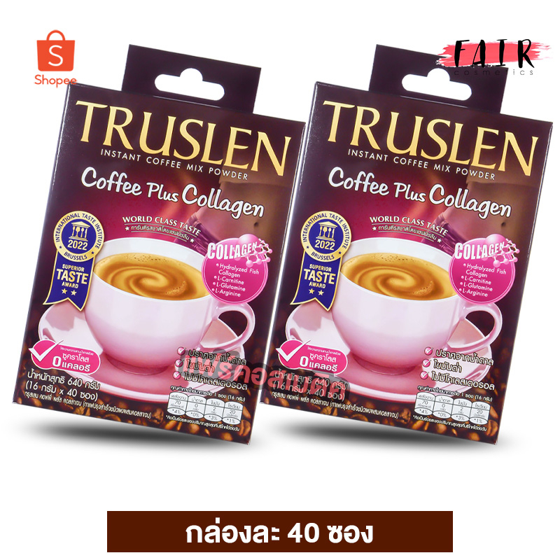 [2 กล่อง] กาแฟ Truslen Coffee Plus Collagen ทรูสเลน คอฟฟี่ พลัส คอลลา ...