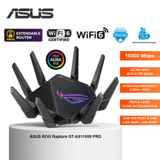 ASUS ROG Rapture (GT-AX11000 PRO) Tri-Band WiFi 6 gaming router, 2.5G ...