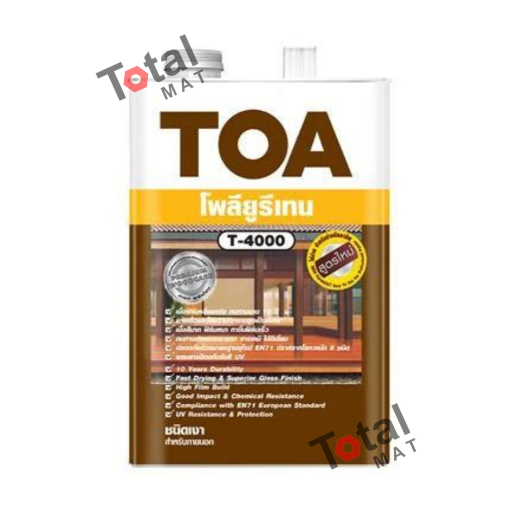 โพลียูรีเทน 1 ส่วน เงา ภายนอก TOA รุ่น T4000 ขนาด 1 แกลอน สีใส | Shopee Thailand