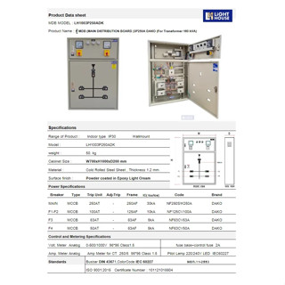 ตู้ MDB (MAIN DISTRIBUTION BOARD) 3P250A 4 FEEDERS MITSUBISHI (For ...