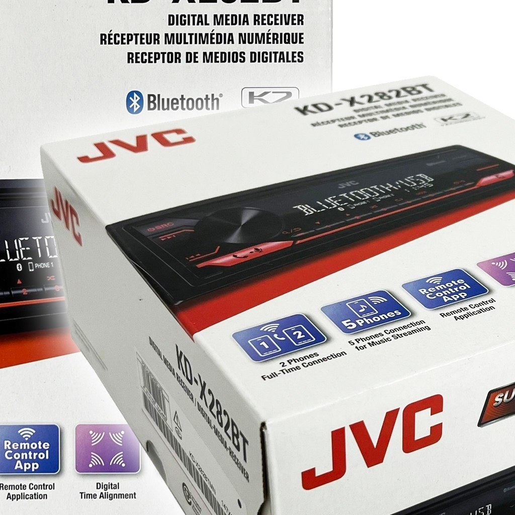 วิทยุเครื่องเสียงรถยนต์ JVC รุ่น KD-X282BT ขนาด 1DIN ของแท้ เสียงดี เล่น บลูทูธ ยูเอสบี MP3 USB ...