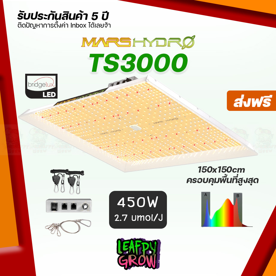 [ส่งฟรี] Mars Hydro TS3000 450W ไฟปลูกต้นไม้ LED Full Spectrum ...