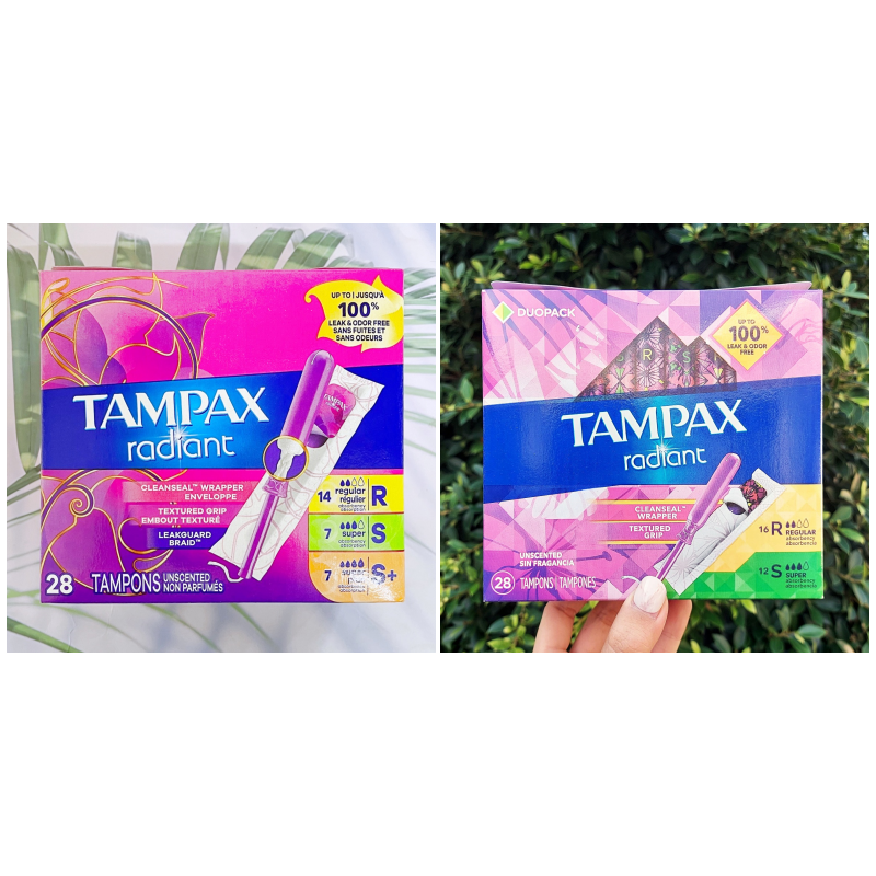 (Tampax®) Radiant Tampons Multipack 28 pieces ผ้าอนามัยแบบสอด เหมาะกับ ...