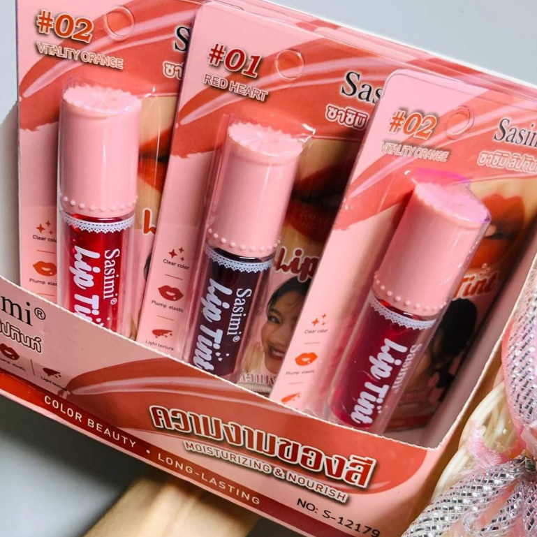 ลิปทินท์ Sasimi Lip Tint S-12179 สีแดงชมพูระเรื่อ เป็นธรรมชาติ ปาดแล้ว ...