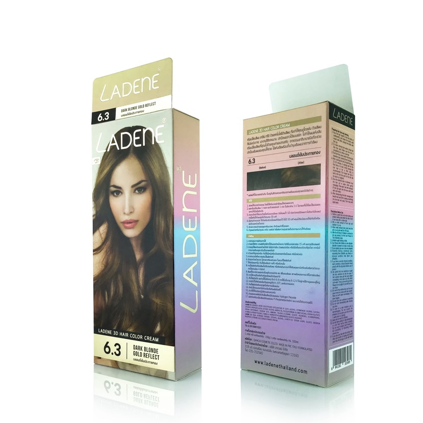 Ladene 3D Hair Color Cream 100ml+100ml ลาดีเน่ ทรีดี ครีมเปลี่ยนสีผม ...