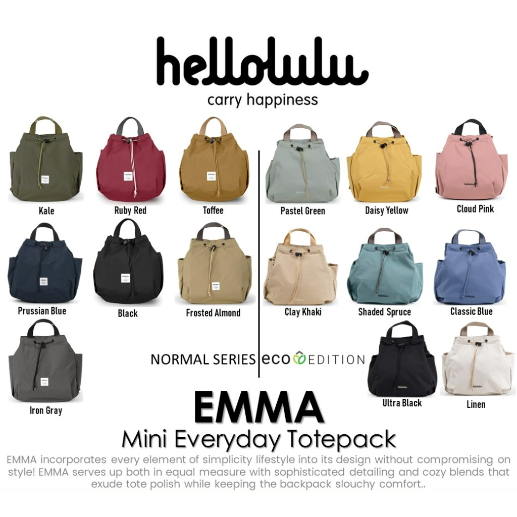 Hellolulu รุ่น Emma - มีหลายสีให้เลือก เป้ Tote Pack (BC-H50230, BC-H50328) กระเป๋าผู้หญิง สะพาย ...