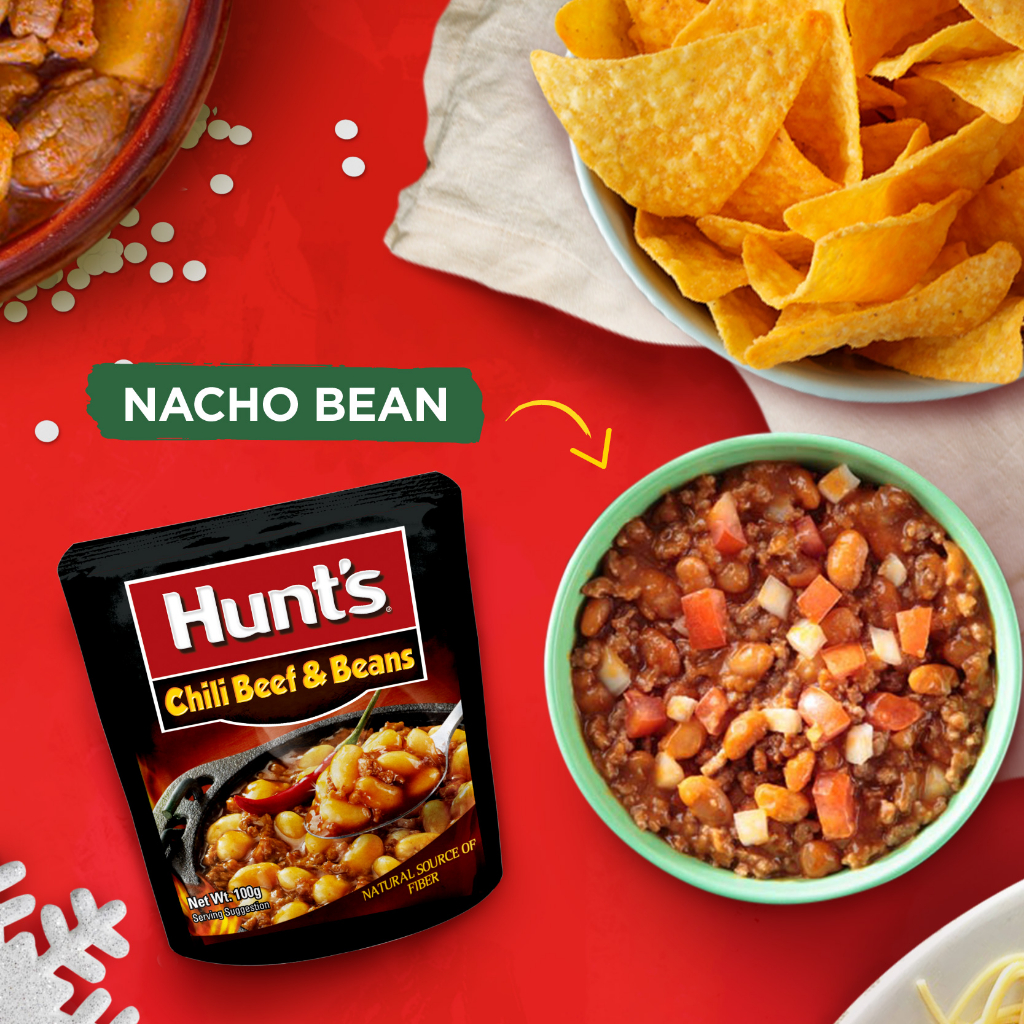Hunt's Chili Beef and Beans Pouch 100g ถั่วกระป๋องในซอสพริกผสมเนื้อวัว ...