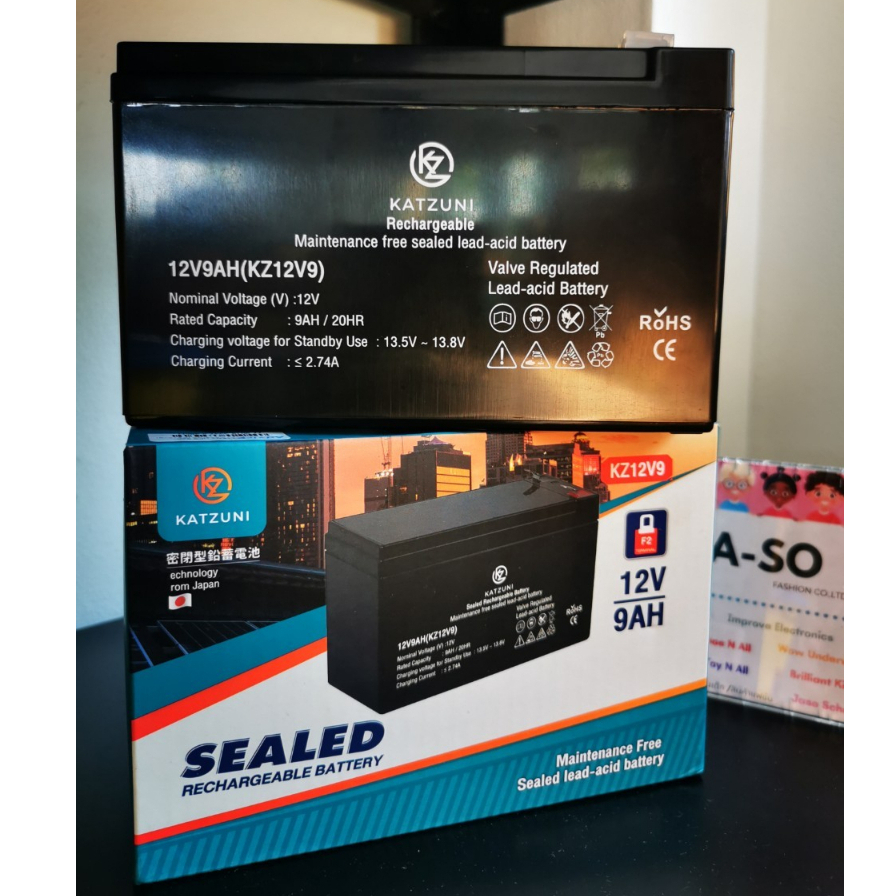 พร้อมส่ง-Battery UPS 9Ah 12V แบตเครื่องสำรองไฟ KATZUNI -12V. 12V 9Ah ...