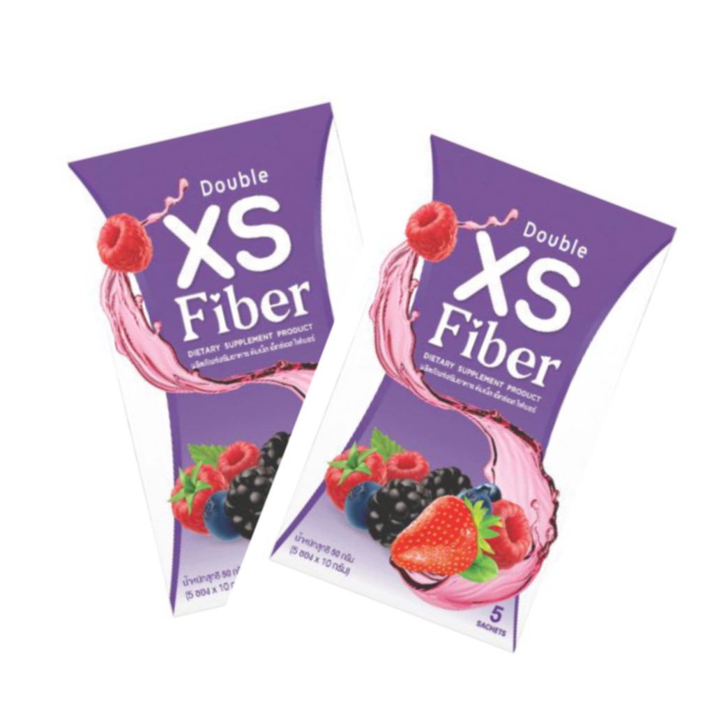 XS Double fiber ไฟเบอร์ มาดามดับเบิ้ล ช่วยขับถ่าย 1 กล่องมี 5 ซอง ...