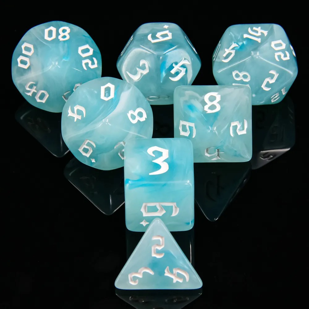 Aetheric Frost Prism Dice Set of 7 | ลูกเต๋า Dice For DnD D&D MTG RPG ...