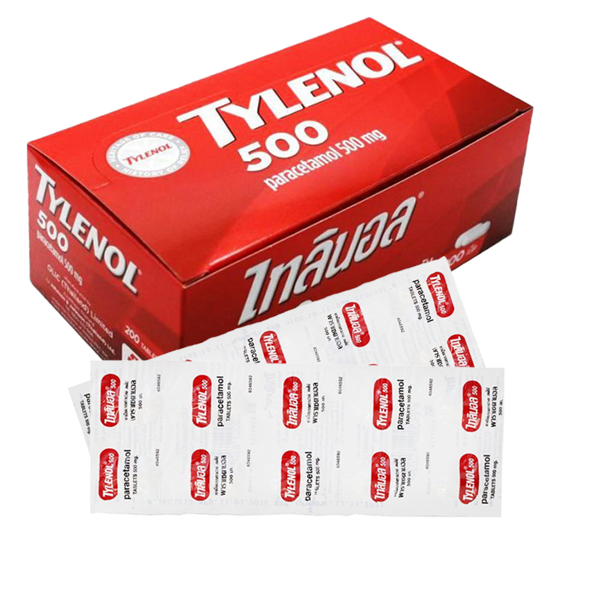 [ยกกล่อง] Tylenol 500 mg. l ไทลินอล พาราเซตามอล 500 มก. [20 แผง/กล่อง ...