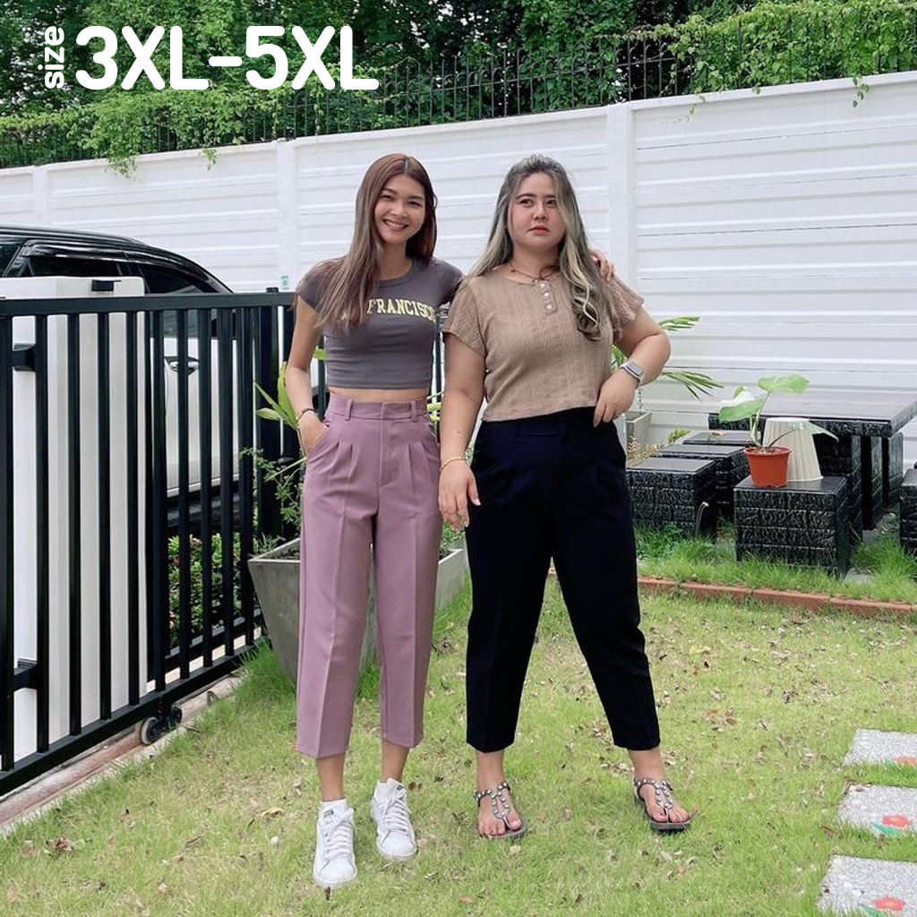 M01 กางเกงทรงบอย 7 ส่วน ไซส์ 3-5XL | Shopee Thailand