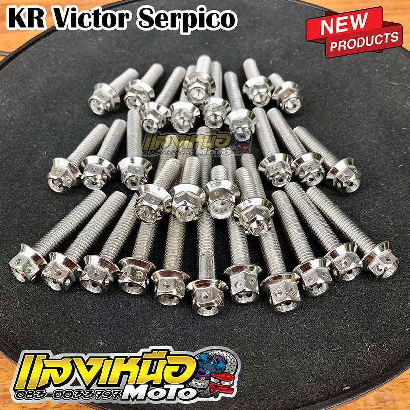 น็อตแคร้งเครื่อง Kawasaki Victor/Kawasaki KR150/Kawasaki Serpico สีเลส 30 ตัว | Shopee Thailand
