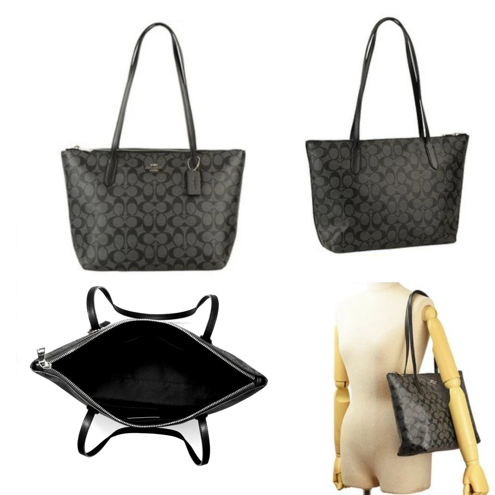 COACH 4455 ZIP TOP TOTE IN SIGNATURE CANVAS | Shopee Thailand