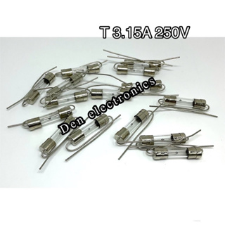 (ราคาแพ็ค10ชิ้น) T3.15A250V ฟิวส์ แบบมีหาง หลอดแก้ว 5x20mm | Shopee ...