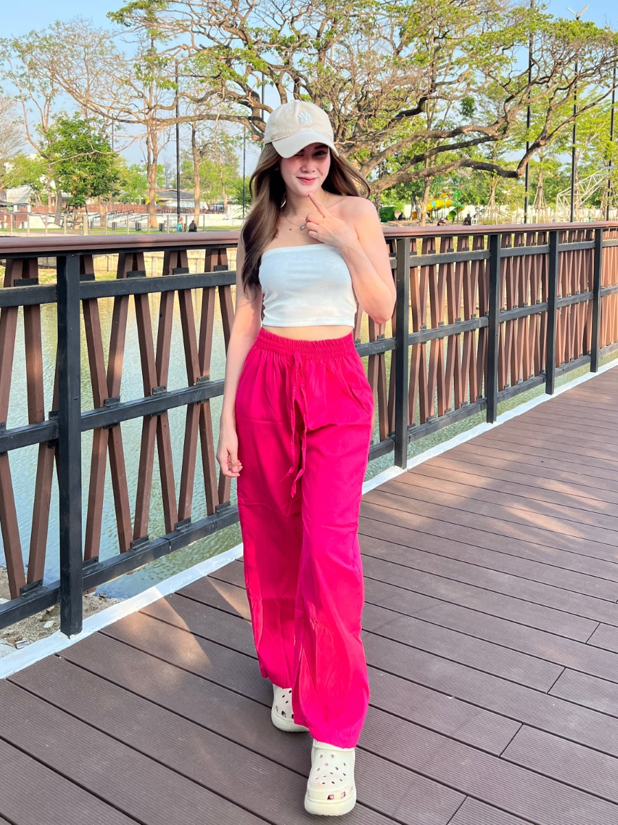 🌈Spinny House🌈 กางเกงขากระบอก กางเกงสีพื้น กางเกงผ้าบาร์บี้ ‼️รุ่นฮิตหนักมาก💓 ผ้านุ่ม บาร์บี้ขา ...