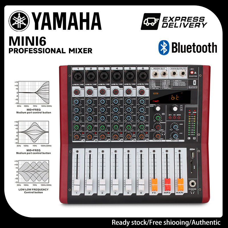 YAMAHA MINI6 6-Channel Mono Mixer Mixer with 2X450W EQ Power Amplifier ...