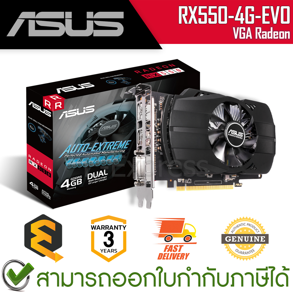 Asus VGA Radeon Graphics Card RX550-4G-EVO 4GB GDDR5 การ์ดจอ ของแท้ ประกันศูนย์ 3ปี | Shopee ...