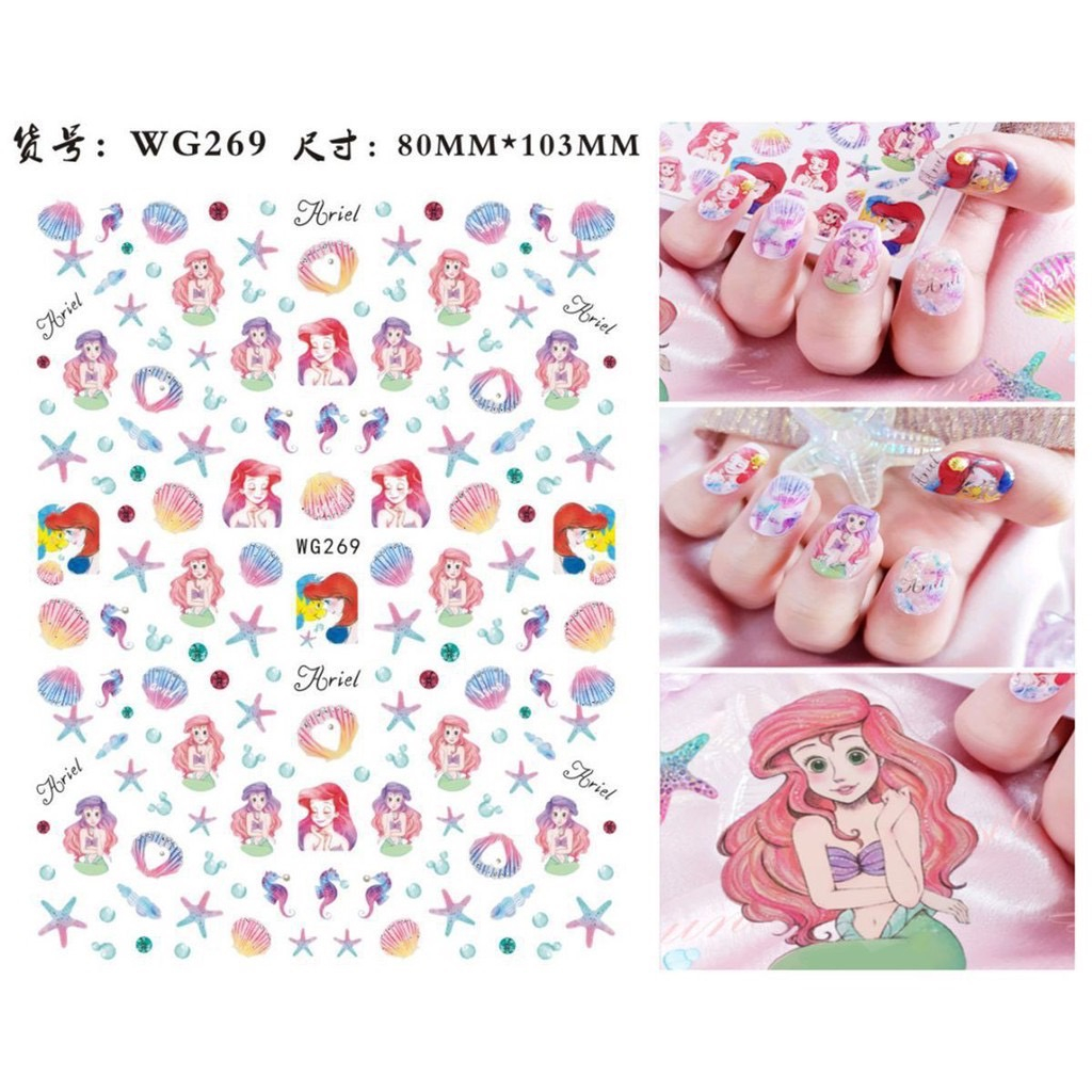 WG ️ สติ๊กเกอร์ติดเล็บ ลายการ์ตูนน่ารักๆ | Shopee Thailand