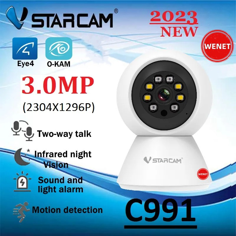 Vstarcam C991 ( ใหม่ล่าสุด 2023 ) กล้องวงจรปิดใช้ในบ้านไร้สาย ความละเอียด 3MP มีระบบ AI+ ...