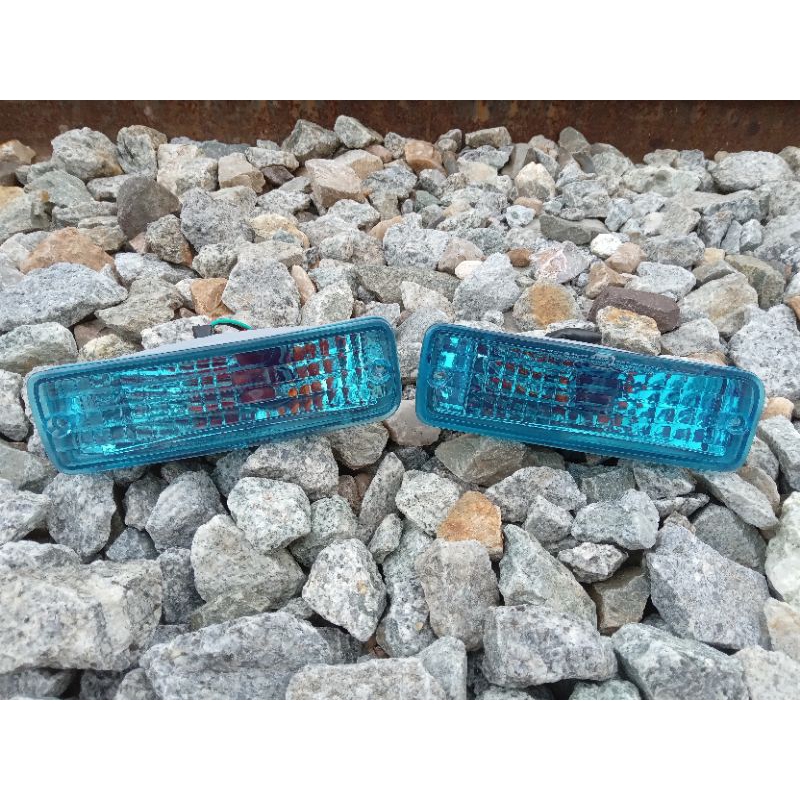 1คู่ สีฟ้า ไฟกันชนเพรชด้านหน้า TOYOTA mighty-x (3สาย) สำหรับ TOYOTA ...
