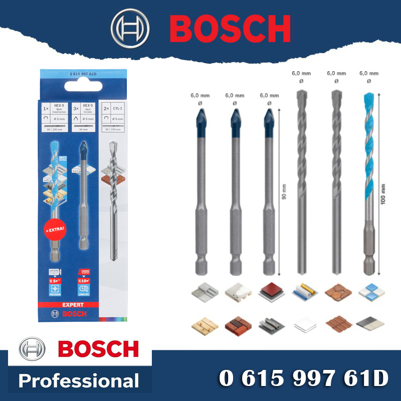 ชุดดอก BOSCH Expert เจาะกระเบื้อง หินอ่อน กระจก ฯลฯ HEX-9 Hard Ceramic ...
