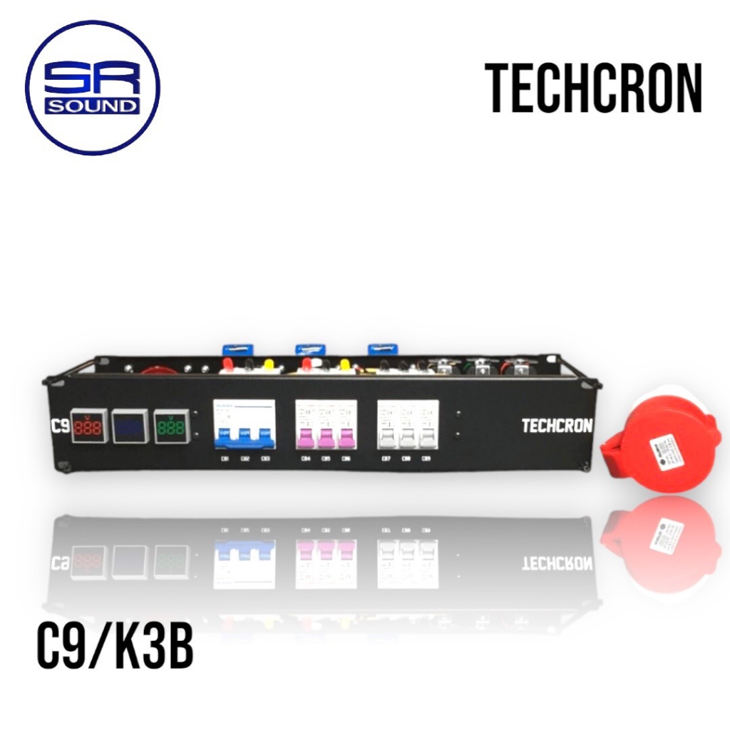 TECHCRON C9 / K3B ชุดโหลดไฟ 3 เฟส ขนาด 2U ปลั๊กโหลด3เฟส มีเพาเวอร์ปลั๊กตัวเมีย 32A 2P+Eแถมให้1 ...
