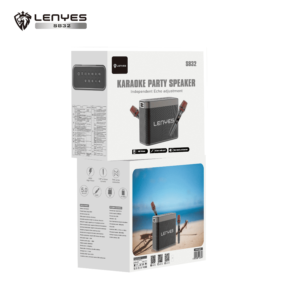 ลำโพงบลูทูธพกพา Lenyes รุ่น S832 | ประกัน 1 ปี | Shopee Thailand