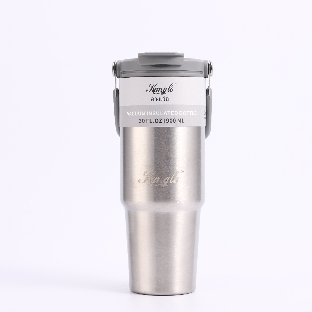 แก้วน้ำเก็บอุณหภูมิ ร้อน เย็น(คางเล่อแท้)สามาดื่มน้ำได้2แบบ พร้อมหูหิ้ว และหลอด ควจุ900ml ไม่มี ...