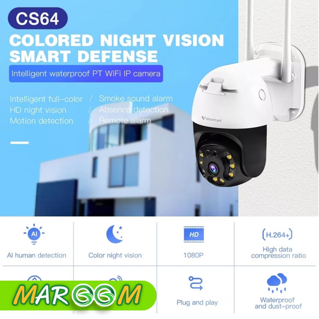 VSTARCAM CS64 (3MP) HD (1296P) กล้องวงจรปิดไร้สาย IP Camera | Shopee ...