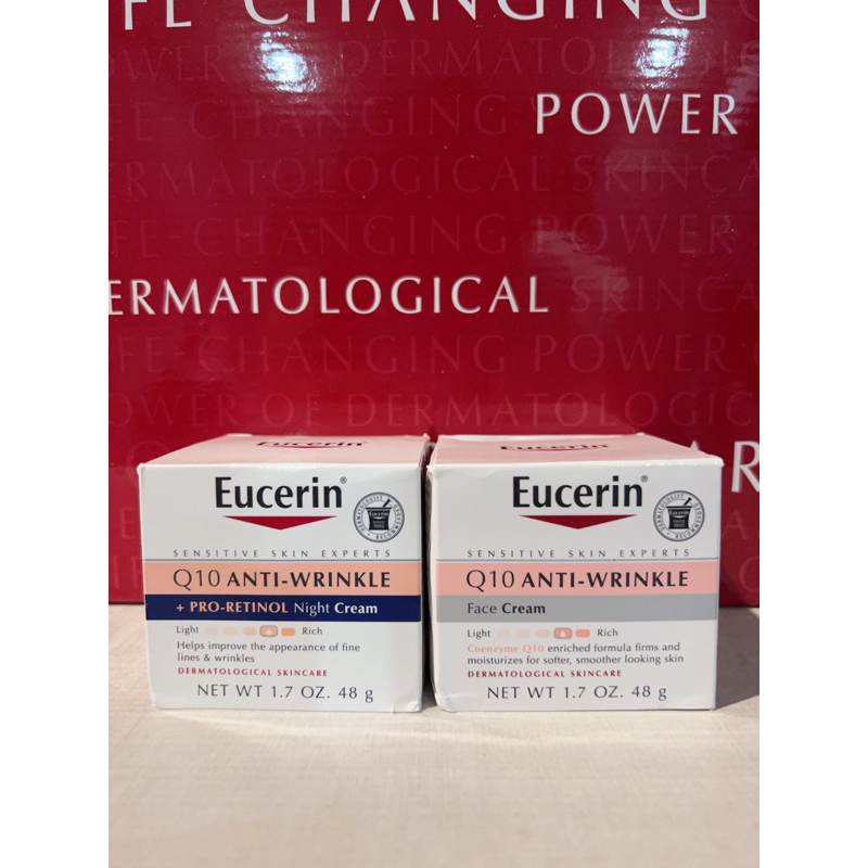 Eucerin Q10 Anti-Wrinkle Face Creme/Pro-Retinol Night Cream ลดเลือนริ้ว ...